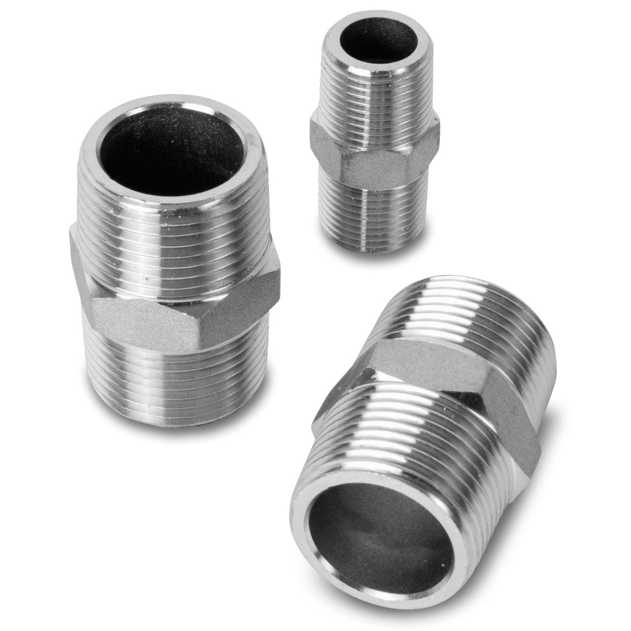 Reduziernippel Messing vernickelt, Außen x Außen